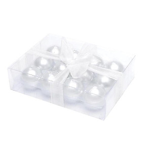Biedermann & Sons Metallic Ball Candles, Box of 12, Silver, 1.5-Inch Diameter