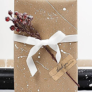 Thank You Rectangular Sticker Roll, Kraft Paper Thank You Label Stickers, 360 Pcs 3 x 1 inch Unique Designed Labels for Envelope Packaging Bags and Handmade Products by HubHnb