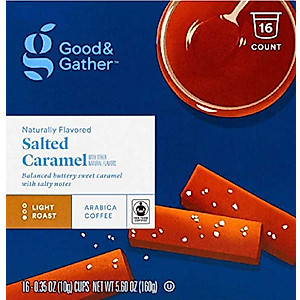 Granny's Pantry Good and Gather Naturally Flavored Single Serve Coffee Pods Bundle of 4 Limited Edition Flavors Cinnamon Vanilla Toasted Almond Caramel Salted Carmel and Vanilla Bean Brulee Fair Trade Certified,16 Count(Pack of 4)