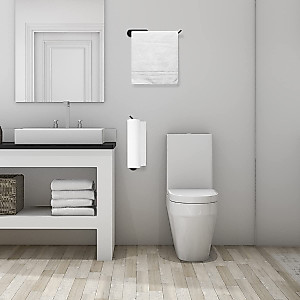 KSWLLO Paper Towel Holder Under Cabinet, Stick on Wall Paper Towel Stand, SUS304 Stainless Steel Space Saver Drill Paper Towel Holder for Kitchen, Bathroom, Cabinets