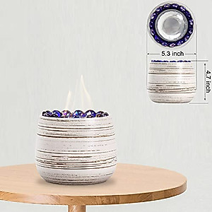 GreyHoo Tabletop Fire Pit - Fire Bowl, Small Alcohol Fireplace for Indoor and Outdoor Use Patio Decor