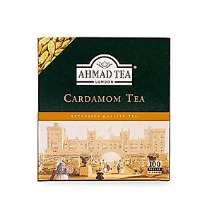 Ahmad Tea Black Tea, Cardamom Teabags (No Envelopes), 100 ct - Caffeinated and Sugar-Free
