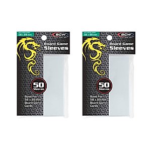 BCW Standard Chimera Board Game Sleeve - 58mm x 89mm - Bundle of 2 Packs - 100 Sleeves Total