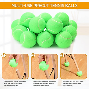 Macarrie 16 Pieces Precut Tennis Balls for Chairs Tennis Ball Chairs Foot Covers Tennis Balls for Furniture Leg for Classroom Floor Protection Chair Desk Legs Coverings (Light Green)