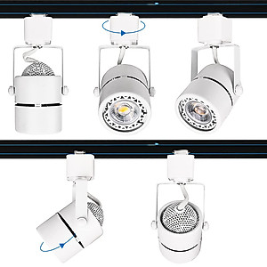 EAGLOD 10W Track Lighting Heads,Halo LED Track Lighting for Accent Retail Artwork,Dimmable Track Light H Type CRI90+ 110V 24° Angle Halo Type- 10 Pack 3000K Warm White (White 10pcs)