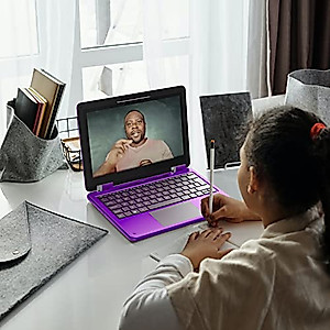 AWOW Touchscreen Laptop with Stylus, 2 in 1 11.6" FHD Purple Intel 4 Core Celeron N4120 Processor Windows 11 OS 6GB RAM 256GB M.2 SSD Storage Kids Convertible Laptop
