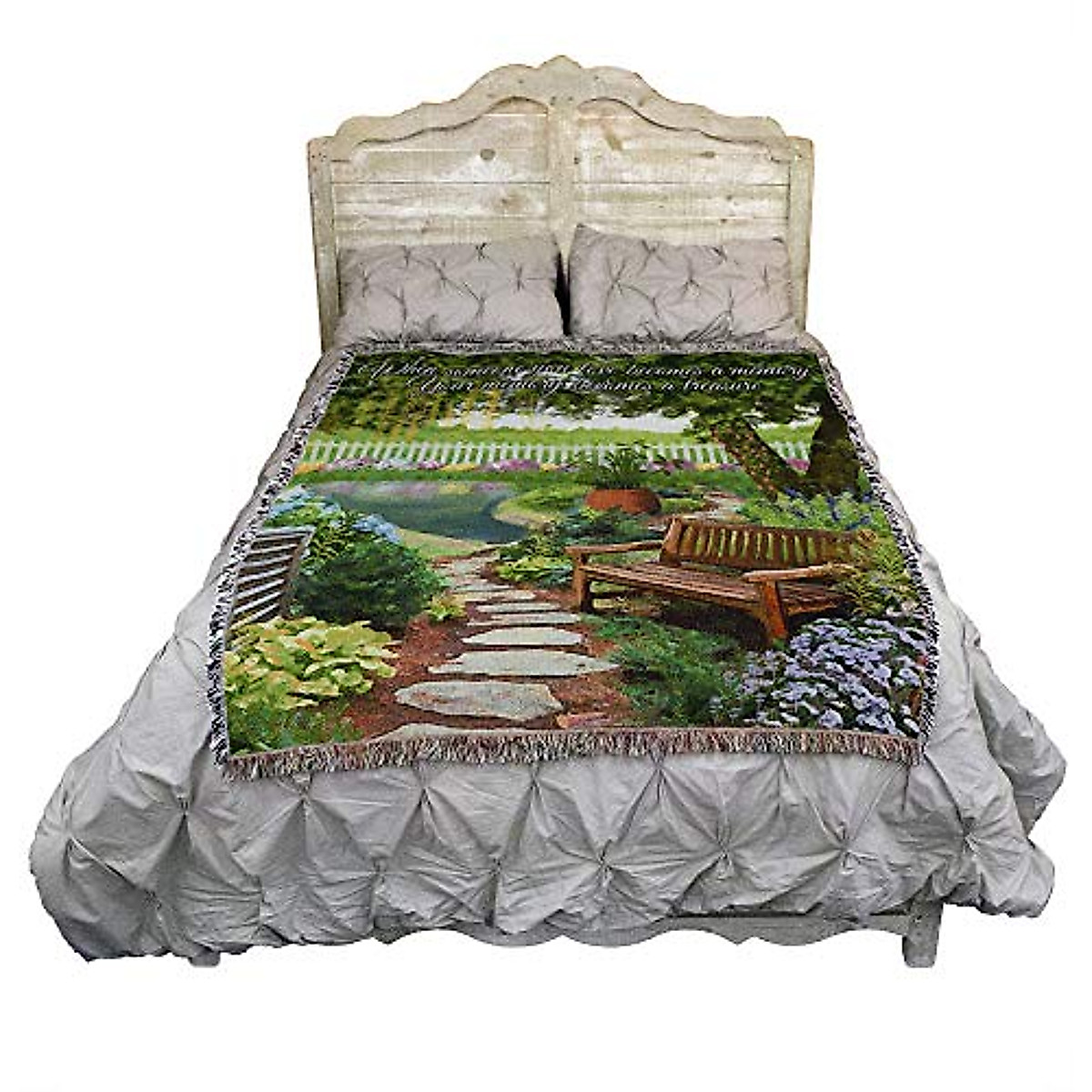 Pure Country Weavers Tranquil Garden Blanket - When Someone You Love Becomes A Memory - Sympathy Bereavement Gift Tapestry Throw Woven from Cotton - Made in The USA (72x54)
