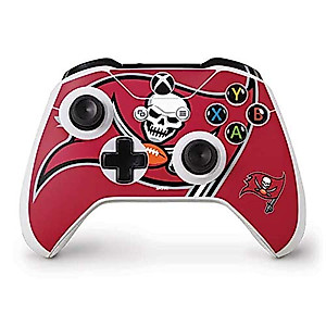 Skinit Decal Gaming Skin Compatible with Xbox One S Controller - Officially Licensed NFL Tampa Bay Buccaneers Large Logo Design