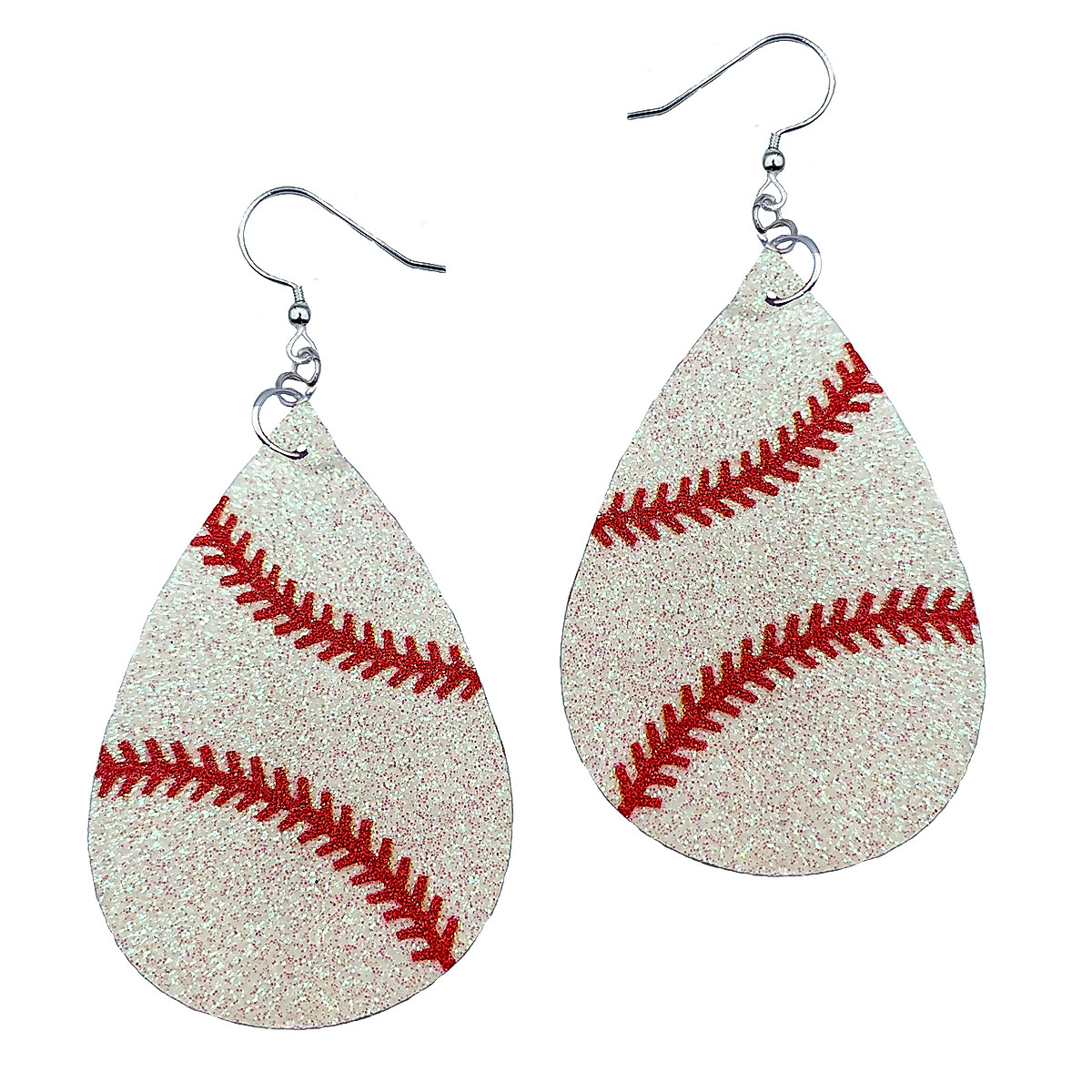 Baseball Earrings for Women - Baseball Jewelry - Baseball Mom Accessories - Baseball Stuff (Snowy White)