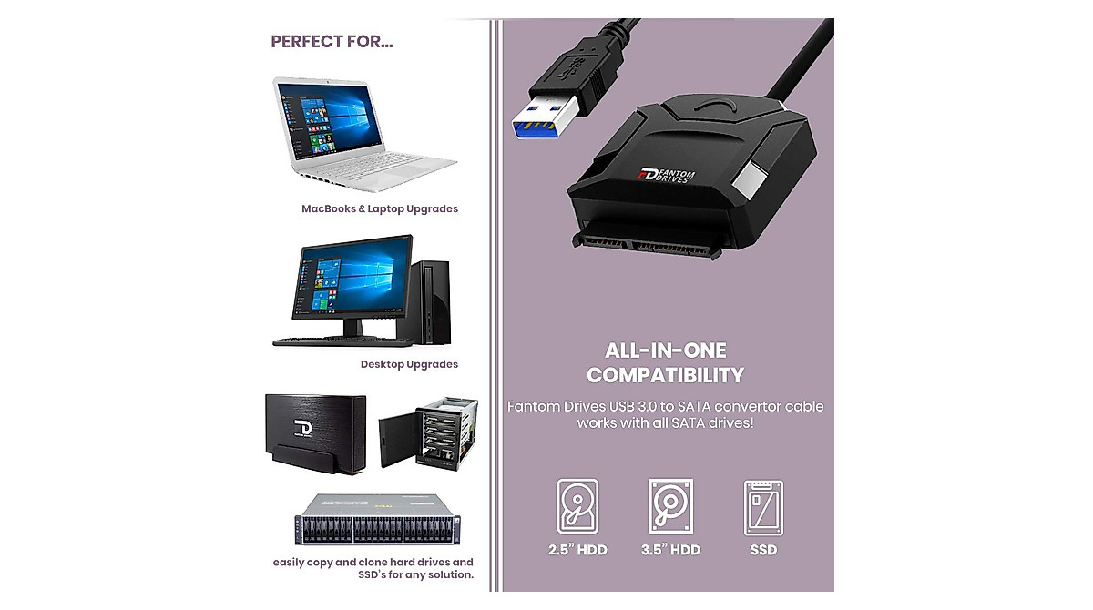 Fantom Drives USB 3.0 to SATA Adapter for Hard Drives