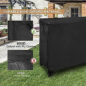 LIBMALL 4ft 600D Oxford Heavy Duty Waterproof Outdoor Firewood Log Rack Cover