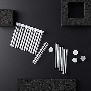 Craftdady 200Pcs Clear Plastic Tube Bead Containers Transparent Storage Test Tubes with Caps 2.99x0.53" (76x13.5mm)