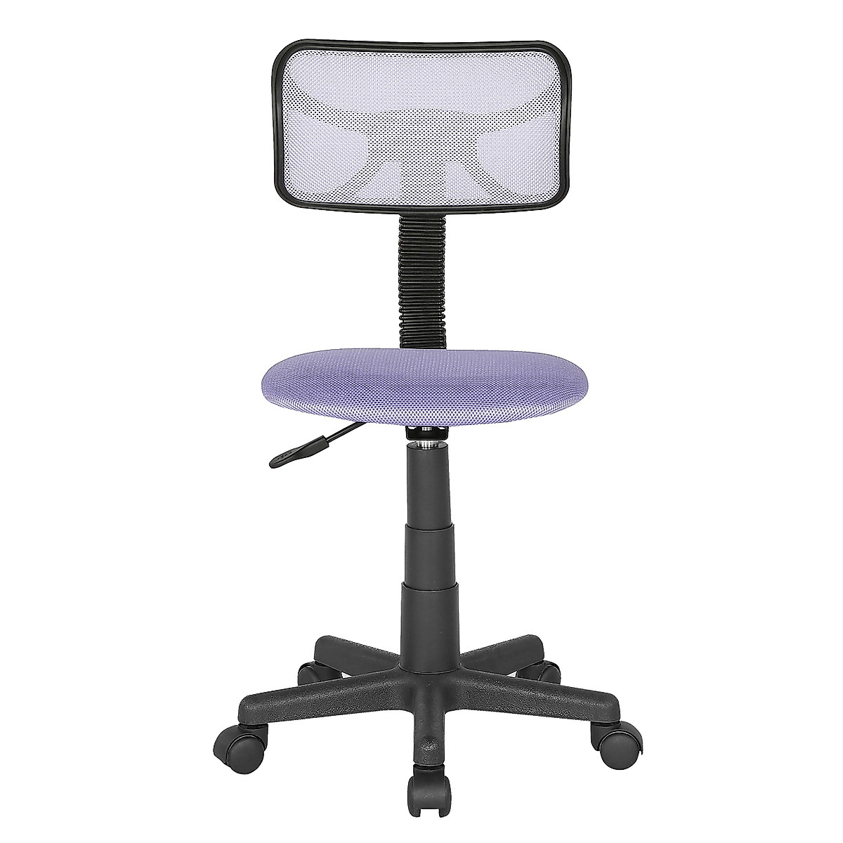 JJS Kids Mesh Rolling Desk Chair, Small Swivel Office Computer Chair for Teens, Low-Back Adjustable Upholstered Student Task Chair, Purple