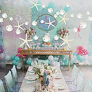 Decor365 Flat Paper White Finger Starfish Sea Shell Garland Ocean Coastal Nautical Party Decoration Starfish Cutouts Hanging Bunting Banner Under The Sea Mermaid Wish Birthday Beach Wedding Decor