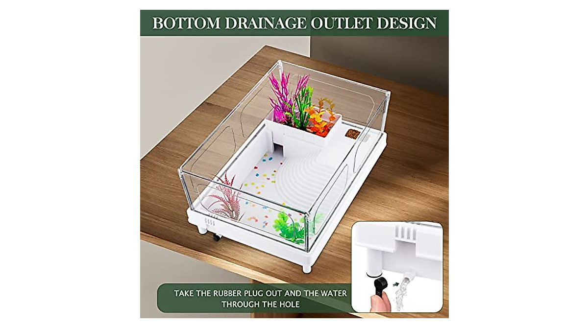 Baby Turtle Aquarium with Basking Platform & Multi-Functional Areas