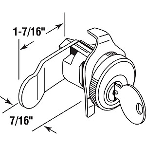 Prime-LineS 4129 Mailbox Lock – Replacement, Multipurpose Mailbox Lock for Several Brands – ILCO 1003M Keyway, Opens Counter-Clockwise with 90º Rotation, Nickel Finish (1 Set)