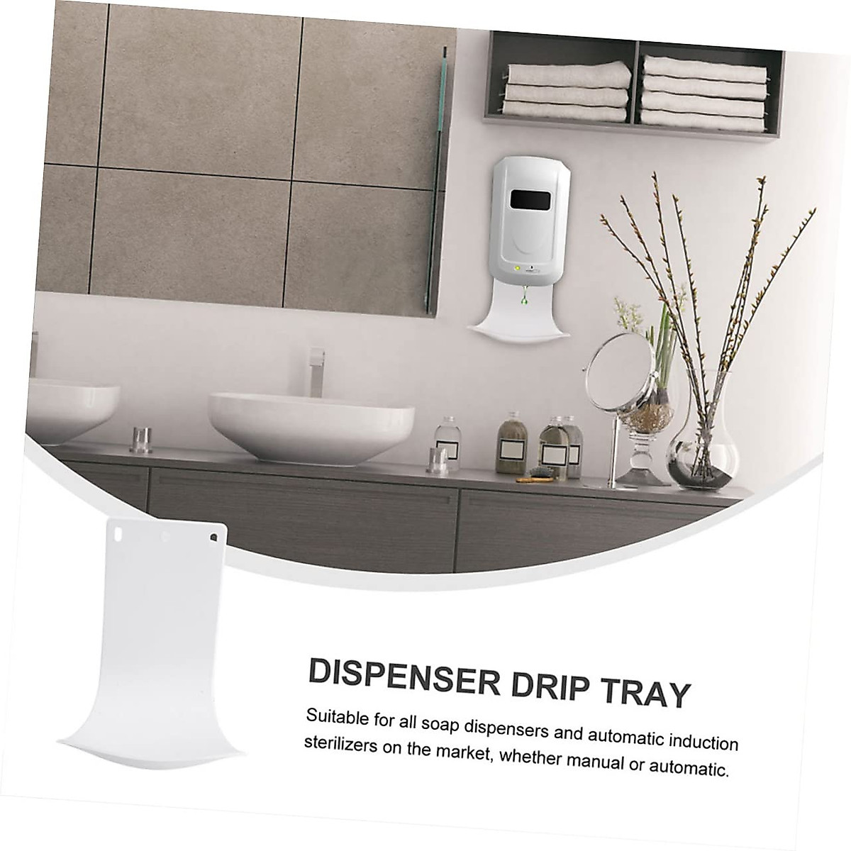 Angoily 2pcs Plastic Water Tray Wall Mount Soap Dispenser Handwashing Machine Trays Soap Dispenser Trays Holder Foaming Soap Drip Trays Decorate White Abs Dripping Water