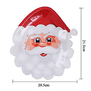 Aneco 50 Pieces Christmas Paper Plates Santa Plates Christmas Party Plates Party Supplies Party Tableware for Christmas Party