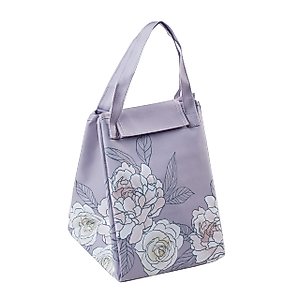 Erin Condren Lunch Tote Bag for Women & Men Insulated in Flora Design. Collapsible Adult Lunch Bag with Velcro Close for Travel, Picnic, Hiking, Work, Beach