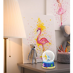 Puzzled Great White Shark Snow Globe - Elegant Sparkly Water Globe with Sparkling Glitter Inside The Animal Snow Globe Figure, Collectible Shark Decor Snow Globe Figurines for Birthdays, Christmas