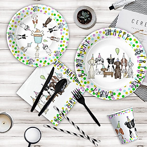 Xigejob Puppy Dog Birthday Party Supplies, Dog Party Decorations Tableware, Paper Plate, Cup, Napkin, Tablecloth, Cutlery, Straw, Puppy Dog Theme Birthday Baby Shower Decorations Dinnerware | Serve 24