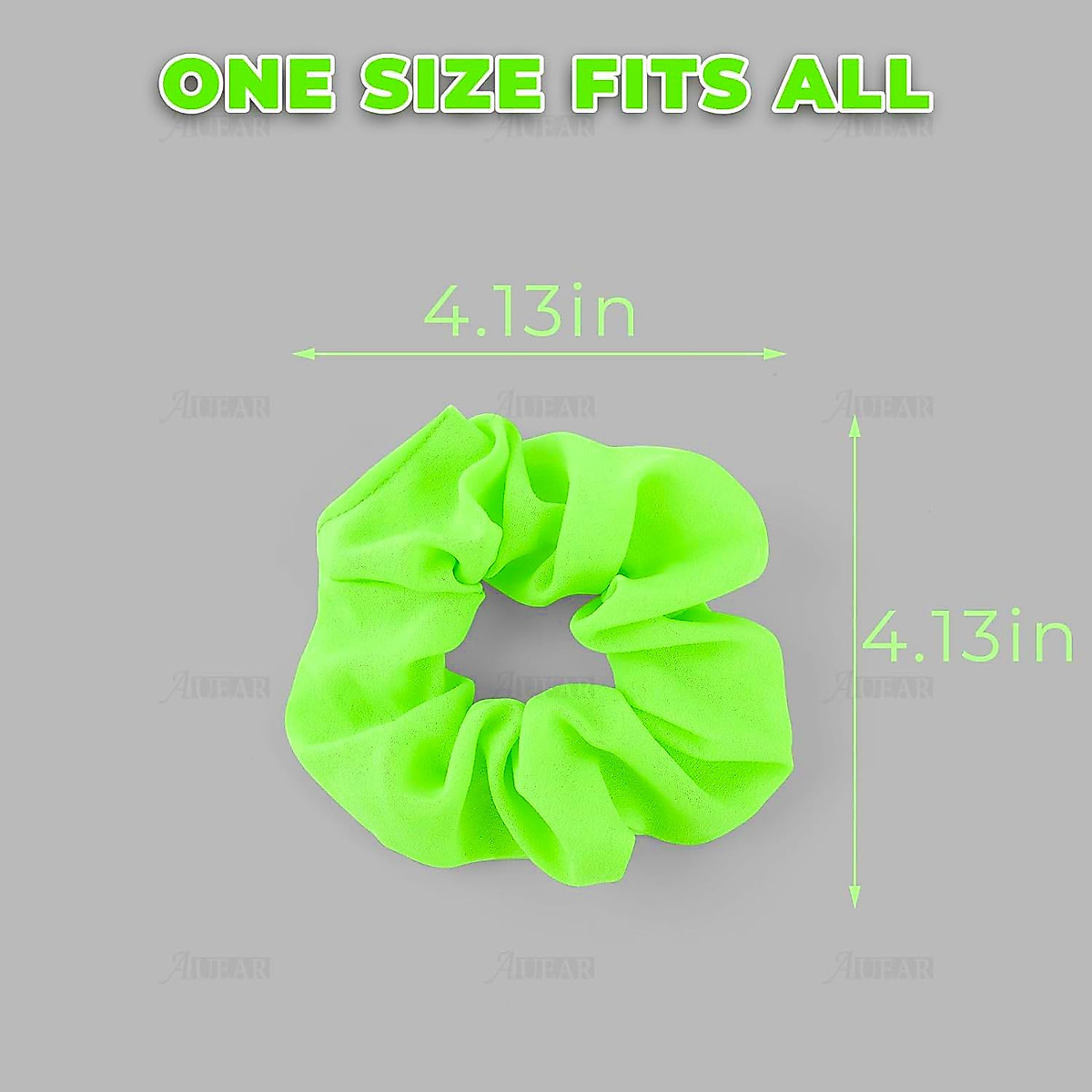 AUEAR, 8 Pack Neon Scrunchies, 80s Hair Accessories Bright Colors Scrunchy Premium Elastic ties Ponytail Bands for Women 90s Party Outfits Workout Costumes