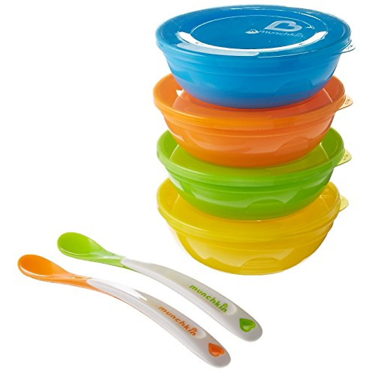 Munchkin 43877 4 Bowls/Lids 2 Spoons Love-A-Bowls Set