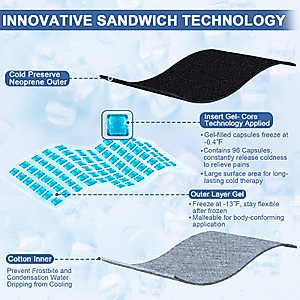 REVIX XL Knee Ice Pack Wrap Around Entire Knee After Surgery for Arthritis, Knee Brace with Ice Packs Inserts for Knee Replacement, Ice Knee Wrap with Cold Compression Pain Relief for Joint Injuries