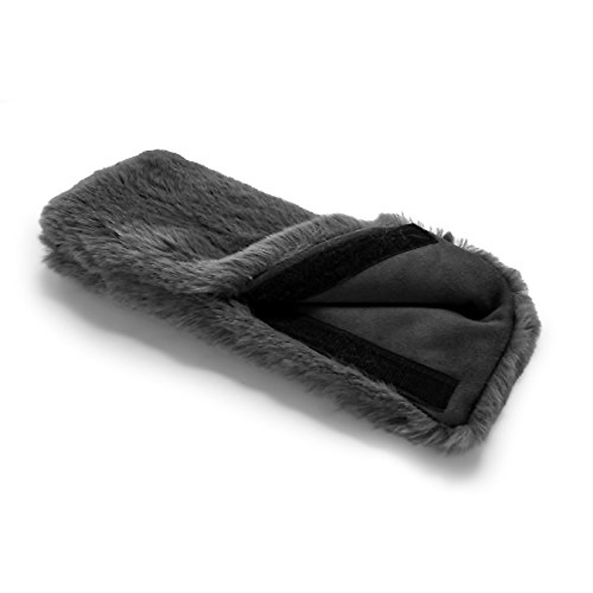 Camco 53054 Gray Faux Sheepskin Seatbelt Cover, 1 Pack
