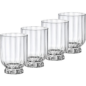 Bormioli Rocco Florian 12.6 oz. Double Old Fashioned DOF Glasses, Clear, Set of 4