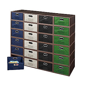 Niche Cubo Set of 2 Half-Size Foldable Fabric Storage Bins- Black