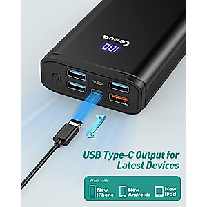 Ceeya Portable Charger PD 20W Battery Pack USB C high-Speed Charging 26800mAh Power Bank LCD Display with Type C Out & in,External Battery Backup for MacBook,iPhone 12,13,14,Samsung,Heated Vest,etc
