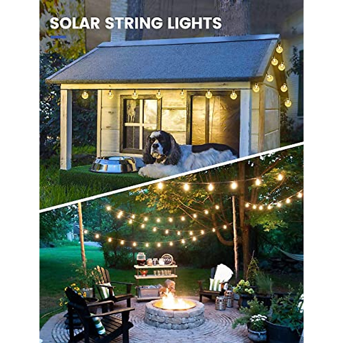 Bryopath Solar String Lights Outdoor, Solar Xmas Tree Lights, Crystal Globe Lights with 8 Lighting Modes, Waterproof Solar Powered Patio Lights for Garden Yard Porch Wedding Party Decor Halloween
