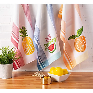 DII Watermelon Collection Kitchen, Dishtowel Set, Hello Summer 3 Piece