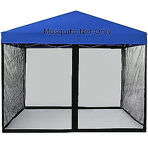 IJIALIFE Mosquito Net with Zipper for 10' x 10' Patio Gazebo Canopy and Tent, Zippered Mesh Sidewalls Screen Walls for Outdoor Camping and Garden (Black, Mosquito Net Only)