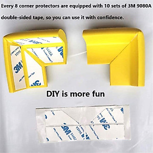 Baby Proofing Corner Guards Edge Protectors,Coffee Table Corner Guards Baby Proof Bumper & Cushion to Cover Sharp Furniture & Table Edges(8 Pack)