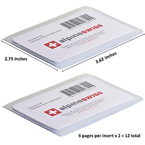 Alpine Swiss Set of 2 Plastic Wallet Inserts 6 Page Card Holder Picture Windows