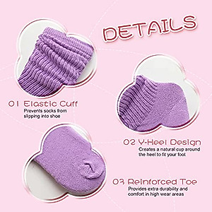 DOOVID Toddler Slouch Socks Knee High Socks Kids Boys Girls Cotton Long Crew Socks Navy Blue 6-8 Years