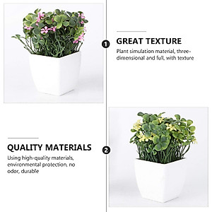 Cabilock 2Pcs Artificial Flowers Potted Plants Fake Greenery Shrubs Plants for Kitchen Home Wedding Office Garden Decor Pink Yellow
