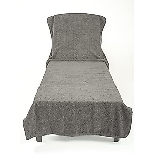 Cotton Paradise, Lounge Chair Towel, 100% Cotton Chaise Lounge Towel with Pocket, Oversized Pool Towel, 30*86 inches Pool Chair Towel, Gray