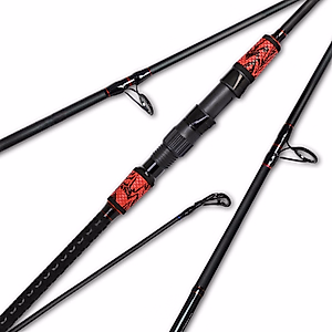 Fiblink Surf Spinning Fishing Rod Graphite Travel Fishing Rod (Red, 9 Feet - 4Pcs)