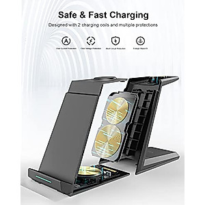 Wireless Charger for Samsung, ADADPU 3 in 1 Charging Station for Multi Devices Fast Charger Stand Dock for Galaxy S24 Ultra S23 S22 S21,Galaxy Watch 6/5/4/3/Pro,Galaxy Buds