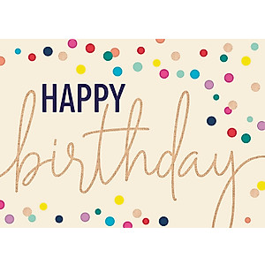 CEO Cards - Birthday Greeting Cards (Pastel Confetti), 5x7 Inches, 25 Cards & 26 White Envelopes (B2003)