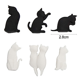 BESUFY Silicone Tea Bag Clips Set of 6 Cartoon Cat-shaped Reusable Holders for Bags Drink Markers Heat-resistant Food 6pcs