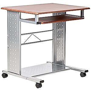 Safco SOHO Mobile Workstation, Medium Cherry/Metallic Gray