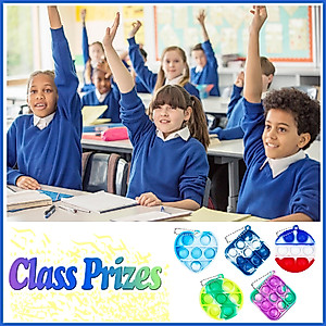 100 Pack Min Pop Keychain, Bubble Pop Fidget Sensory Toys for Kids, Anti-Anxiety Stress Relief for Adults, Classroom Prizes, Party Favors, for Girls Boys