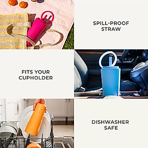 REDUCE 32oz Halo Spill-Proof Stainless Steel Tumbler with Lid & Straw, Keeps Drinks Cold up to 32 Hrs, Reusable Tumbler with Spill-Proof Straw, Seal Glass