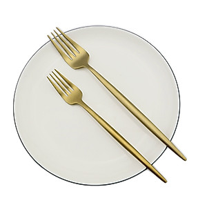 BRIIEC 20-Pieces Gold 18/10 Stainles Steel Flatware Set, Knife Fork Spoon Silverware Set, Dinnerware Set Service for 4, Matte Finish, Dishwasher Safe