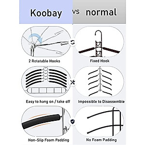 Koobay Multifunctional Adult Clothes Rack,5 in 1 Duty Space Saving Clothes Metal Hanger,Heavy Duty Metal Blouse Hanger Closet Storage Organizer for Coat Suit Jacket Sweater Skirt Shirt Pants (4)