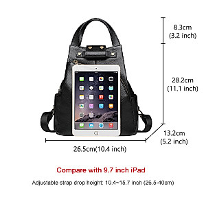 FOXLOVER Genuine Leather Backpack Purses for Women Ladies Fashion Designer Small Travel Bag Mini Daypack